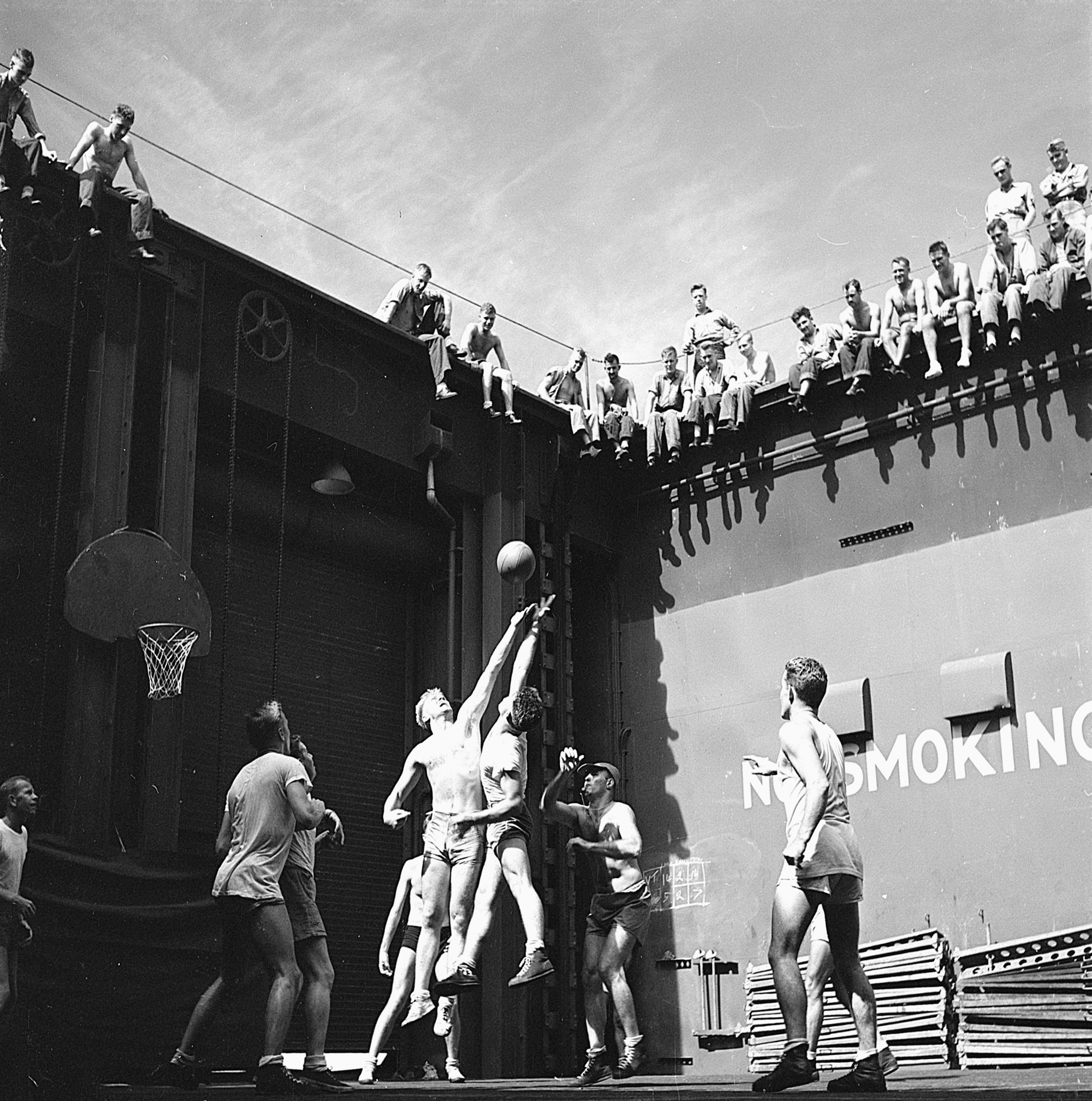 Gerald_Ford_playing_basketball_on_USS_Monterey_06-1944 - The Manuscript ...